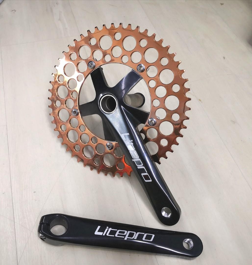 56T copper shining finish HollowTech crankset 130BCD 24mm spindle ...