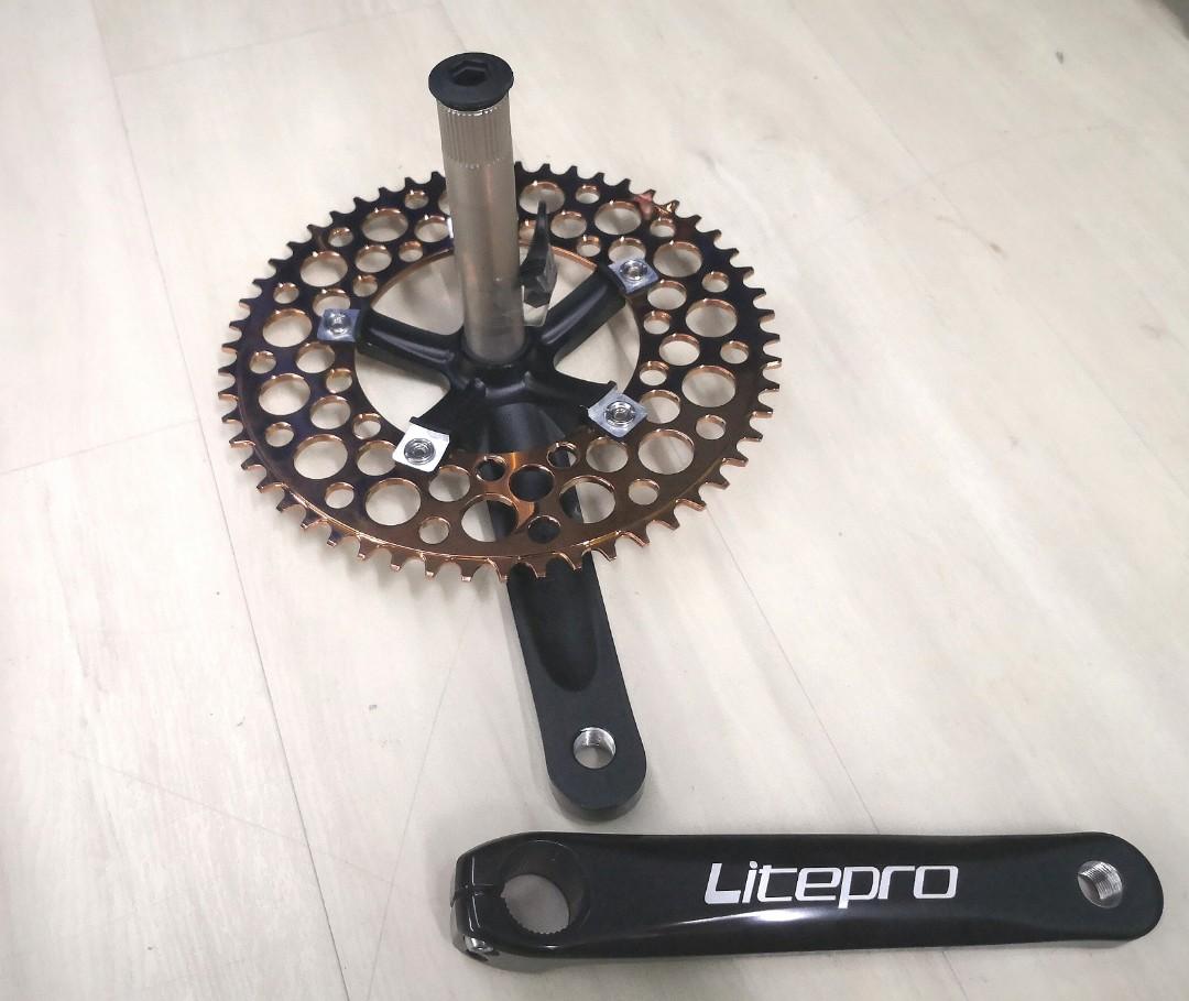 56T copper shining finish HollowTech crankset 130BCD 24mm spindle ...