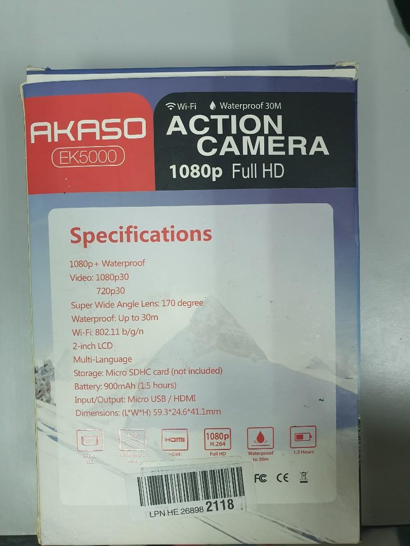 AKASO EK5000 action camera, full HD 1080P, WiFi underwater, waterproof ...