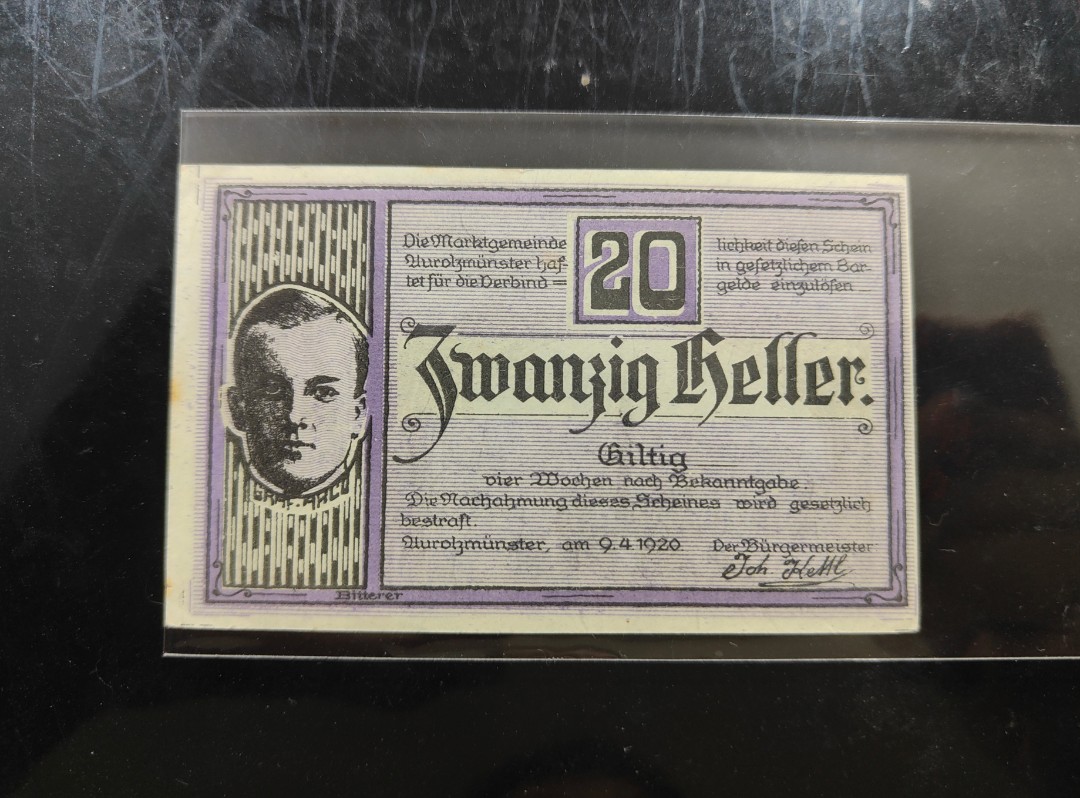 Austria Notgeld 1920 20 Heller Banknote Currency XF, Hobbies & Toys ...