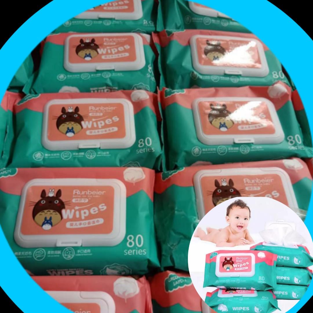 Runbeier Baby Wipes @ 80pcs per pack(Unscented and Alcohol-Free ...