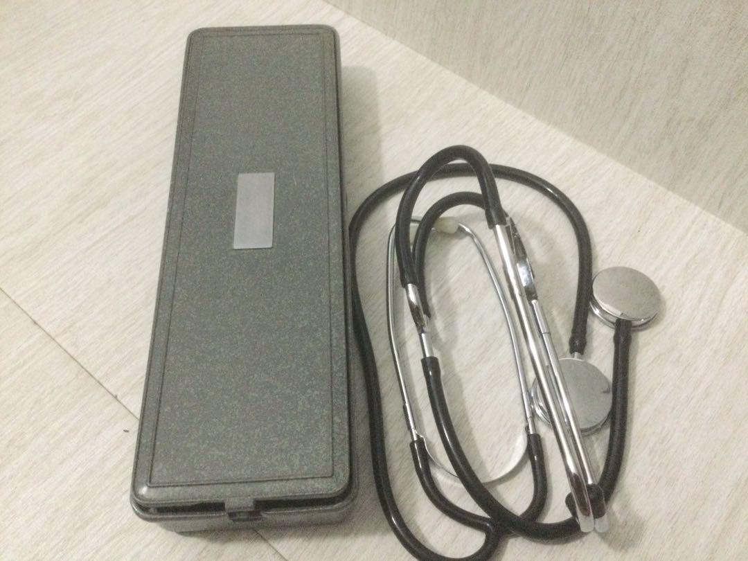 BAUMANOMETER (USA) W/ 2-STETHOSCOPE(JAPAN) PROFESSIONAL BLOOD PRESSURE ...