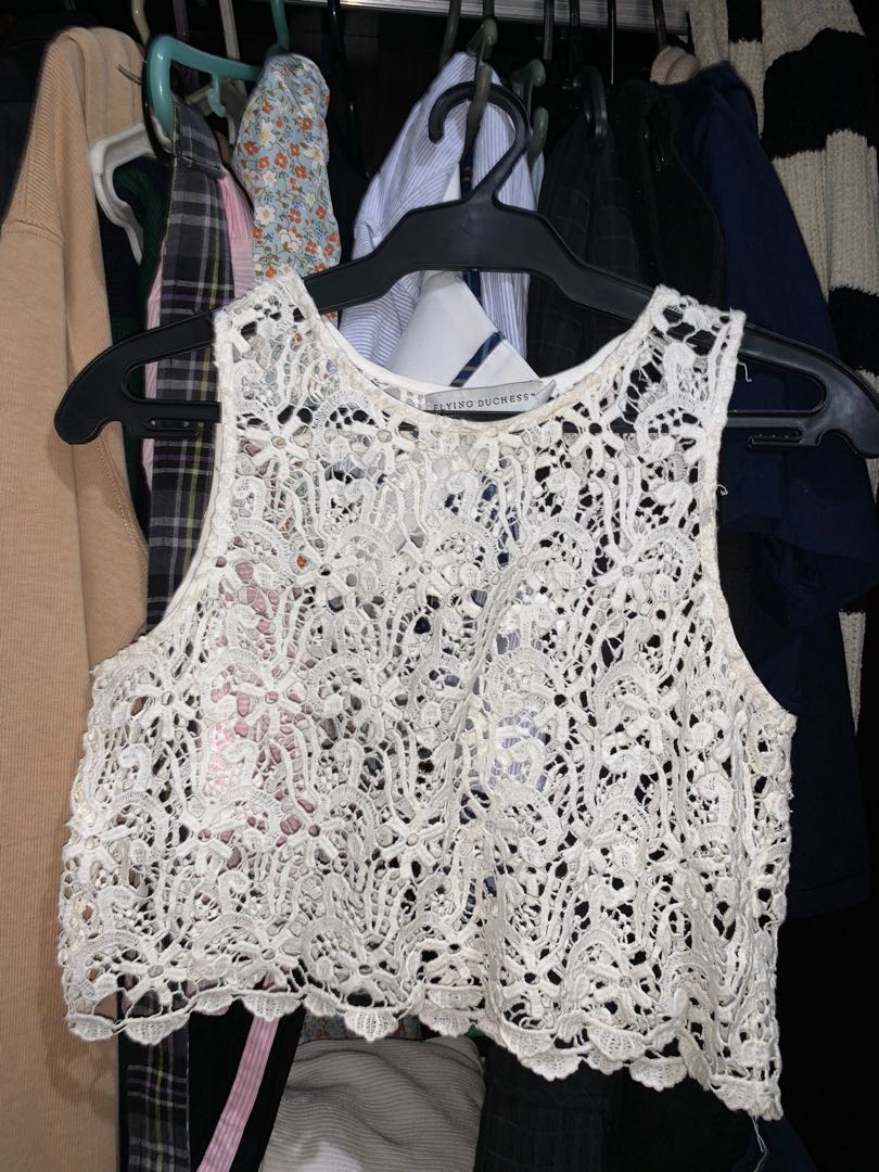 branded lace mesh top, Women's Fashion, Tops, Others Tops on Carousell