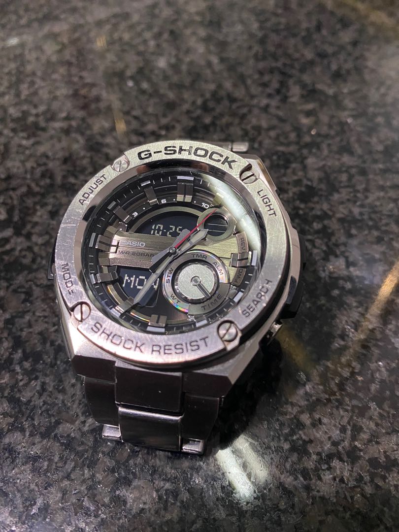 Casio G-Shock Steel GST 210D, Fesyen Pria, Jam Tangan di Carousell
