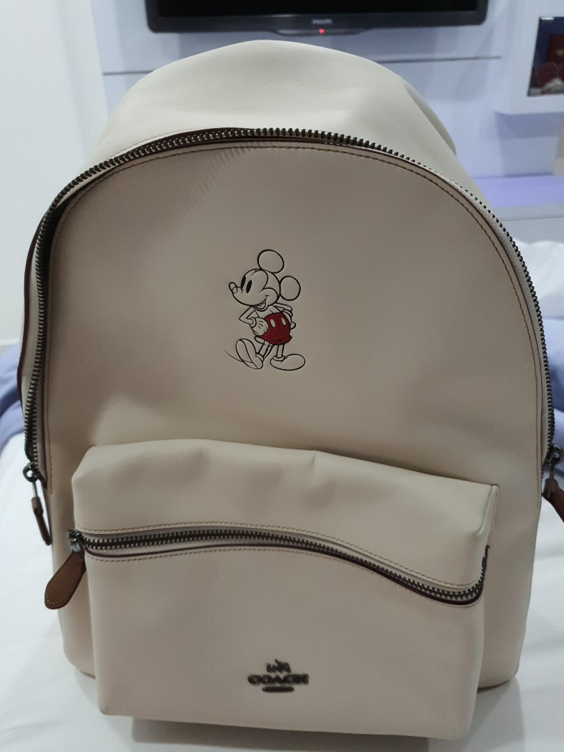 Coach Disney Backpack White, Women's Fashion, Bags & Wallets, Backpacks ...