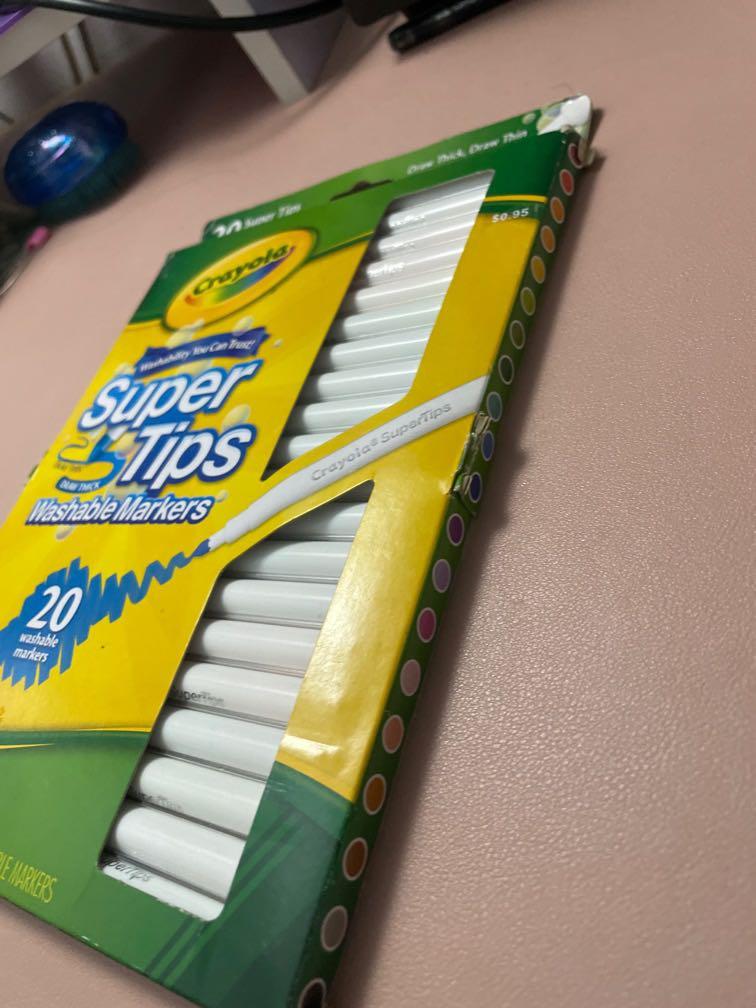 CRAYOLA SUPERTIPS 20 washable markers, Hobbies & Toys, Stationery ...
