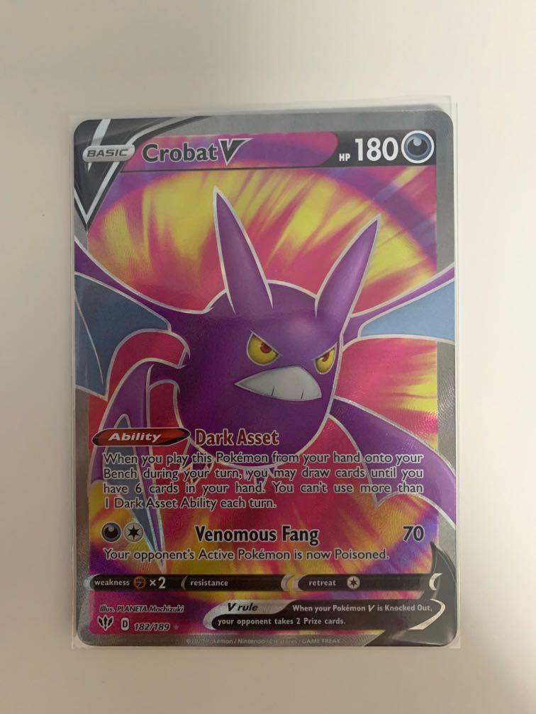 Crobat V Full Art Darkness Ablaze Pokemon TCG, Hobbies & Toys ...