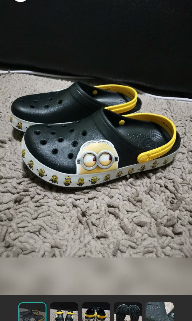 Crocs Minion Sandal Black Croc, Men's Fashion, Footwear, Flipflops and ...