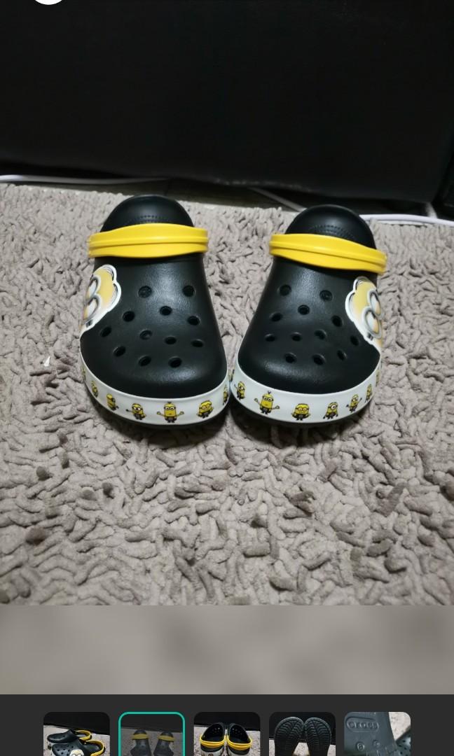 Crocs Minion Sandal Black Croc, Men's Fashion, Footwear, Flipflops and ...