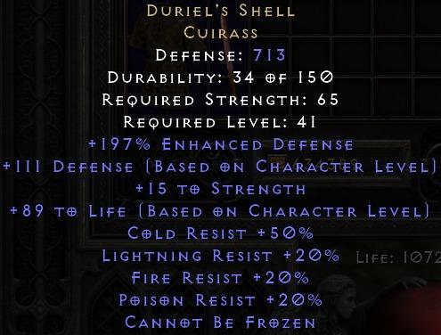 D2R | Diablo 2 Resurrected Duriel Shell 197ED Armor, Video Gaming ...