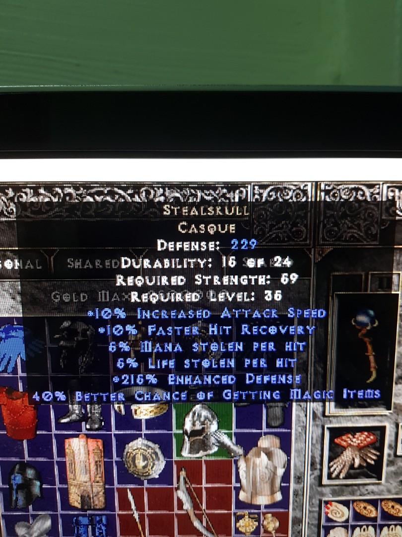 D2R Diablo 2 Resurrected Stealskull 40MF Helm, Video Gaming, Gaming ...