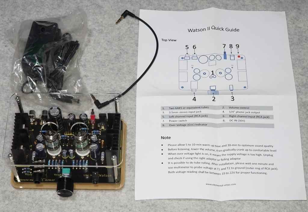 Elemental Watson II Class A Valve/MOSFET Hybrid Tube Desktop Headphone Amplifier, Audio ...
