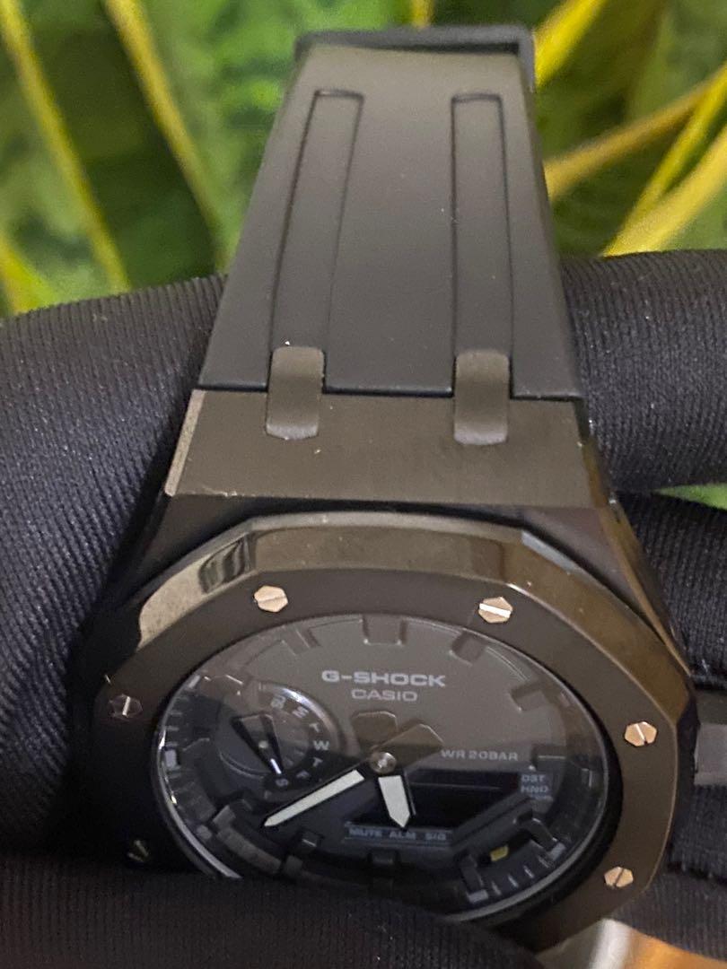 Ga2100 ga2110 diver mod case black on black ga-2100 casioak gshock ...