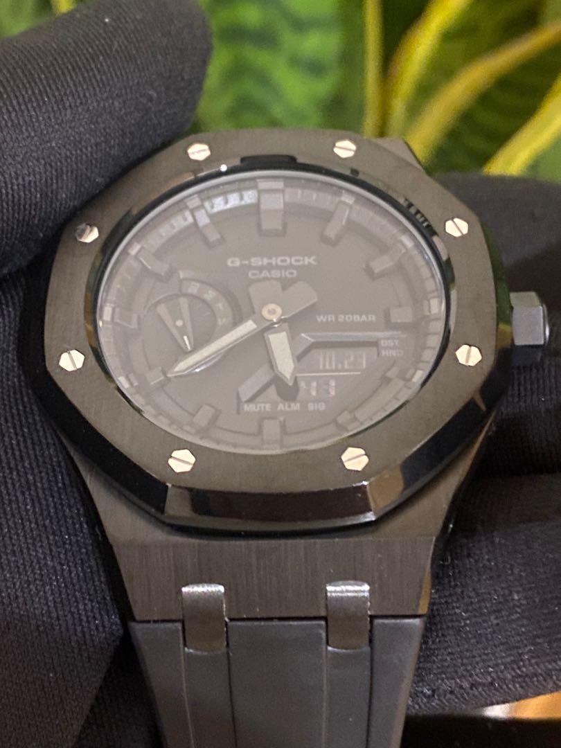 Ga2100 ga2110 diver mod case black on black ga-2100 casioak gshock ...