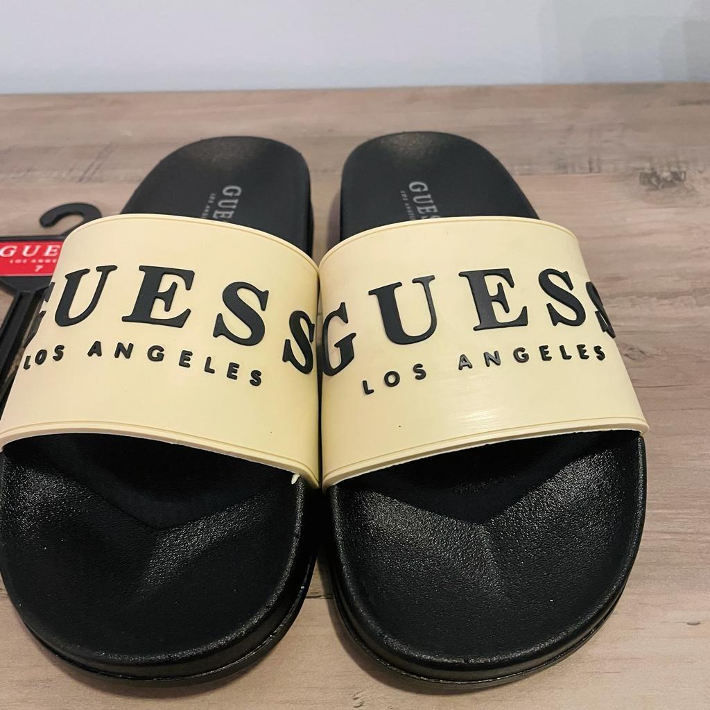Guess Slides, Women's Fashion, Footwear, Flats & Sandals on Carousell