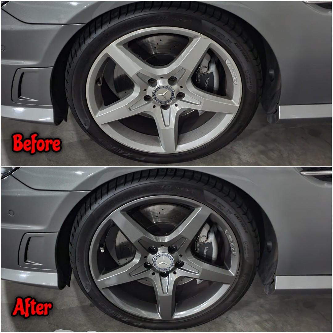 Gunmetal grey Rims Spray Paint Service On (Mercedes SLK350), Car ...