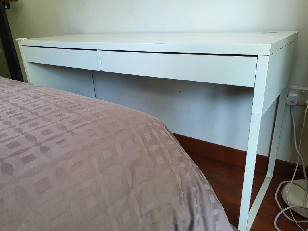 Ikea White Study Table, Furniture & Home Living, Furniture, Tables ...
