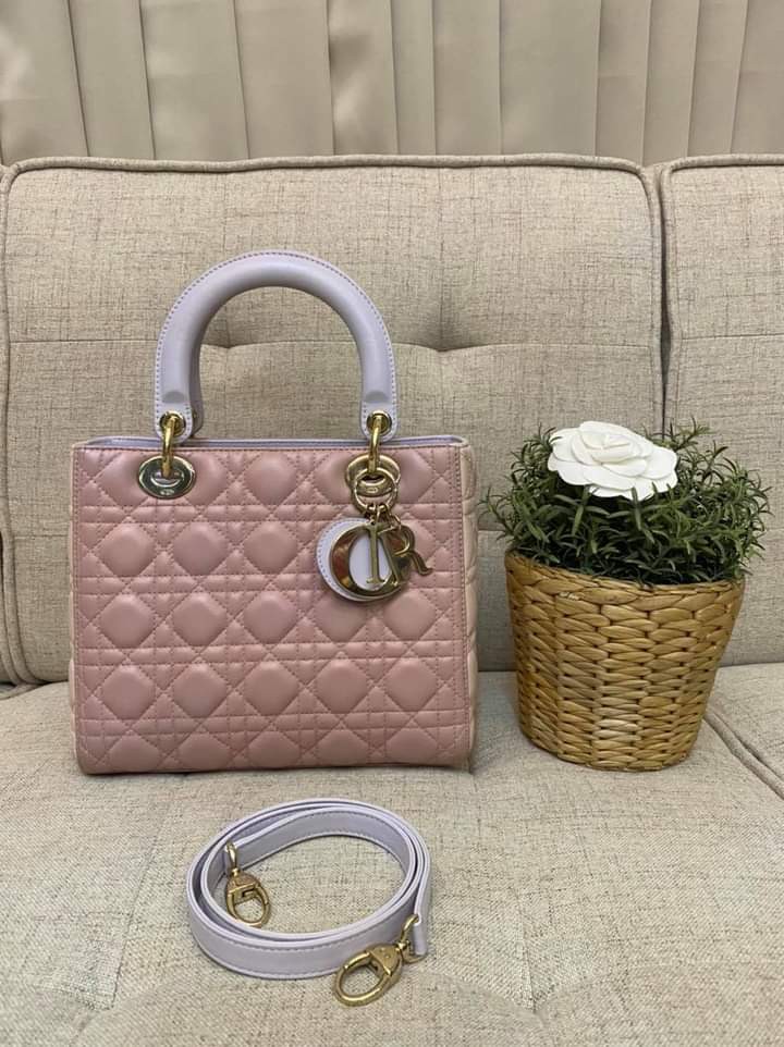 Lady Dior Tri Color Purple Pink and Light Pink GHW 2012, Luxury, Bags ...
