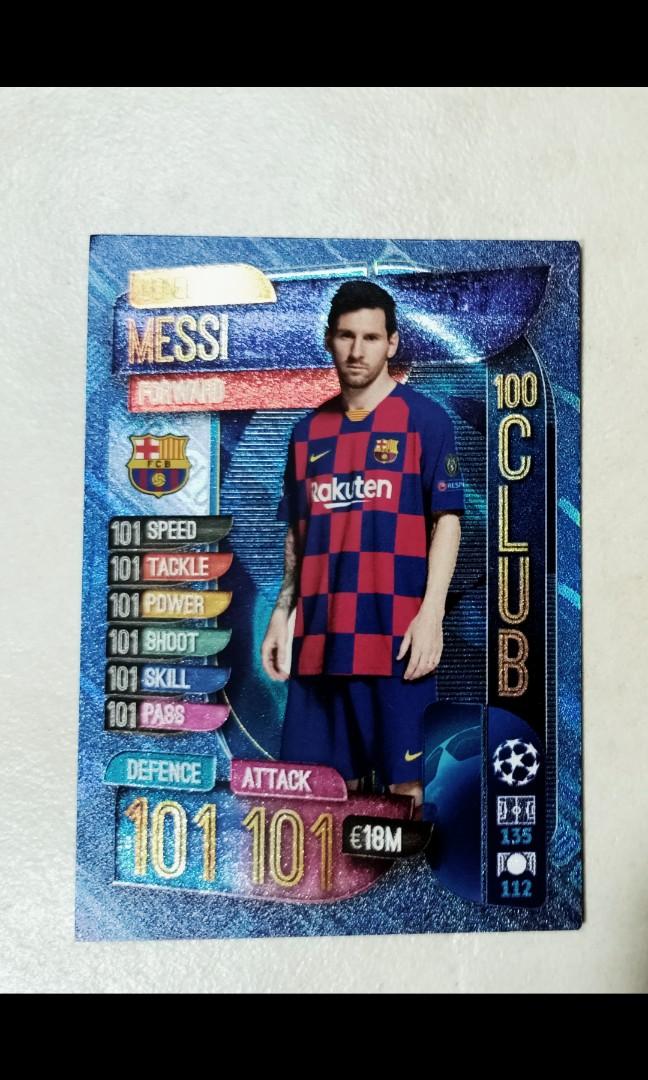 Messi 101 Club Card ( Match Attax Champions League 2019/2020), Hobbies ...