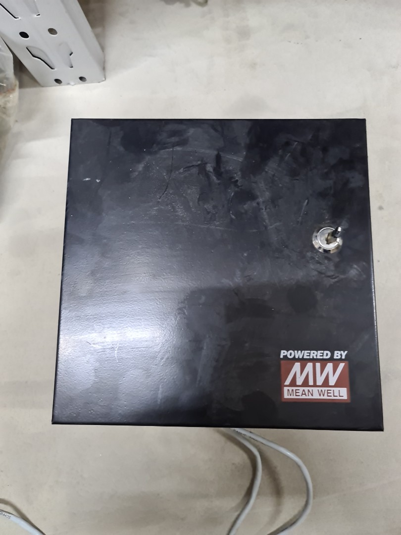 Mw mean well power supply unit glass door backup electricity box black ...