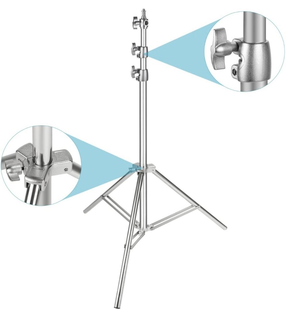 Neewer Stainless Steel Light Stand Silver, 86.6 inches/220 centimeters ...