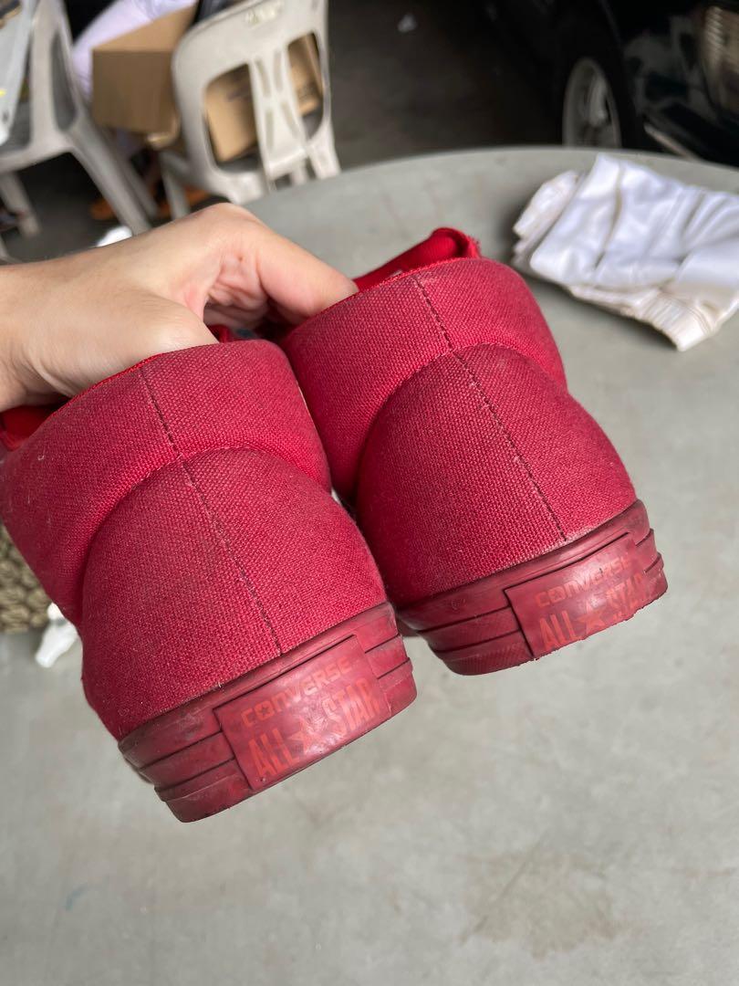 Original Red Converse Mid Cut Sneakers, Women's Fashion, Footwear ...