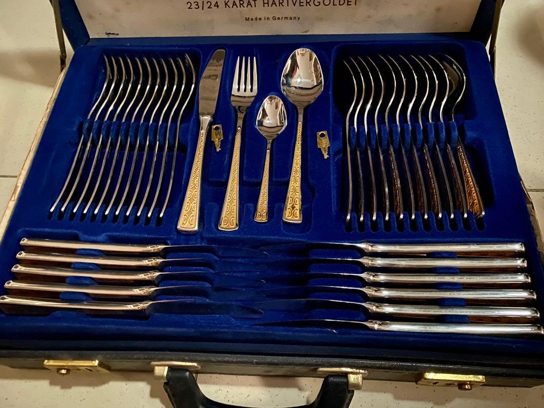 Philkraft Bestecke Solingen 23/24 Karat Hartvergoldet; Utensils Set ...