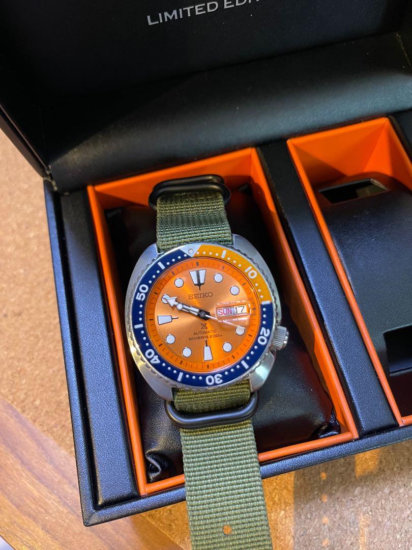 SEIKO TURTLE “nemo” SRPC95K1 orange limited edition, Men's Fashion ...