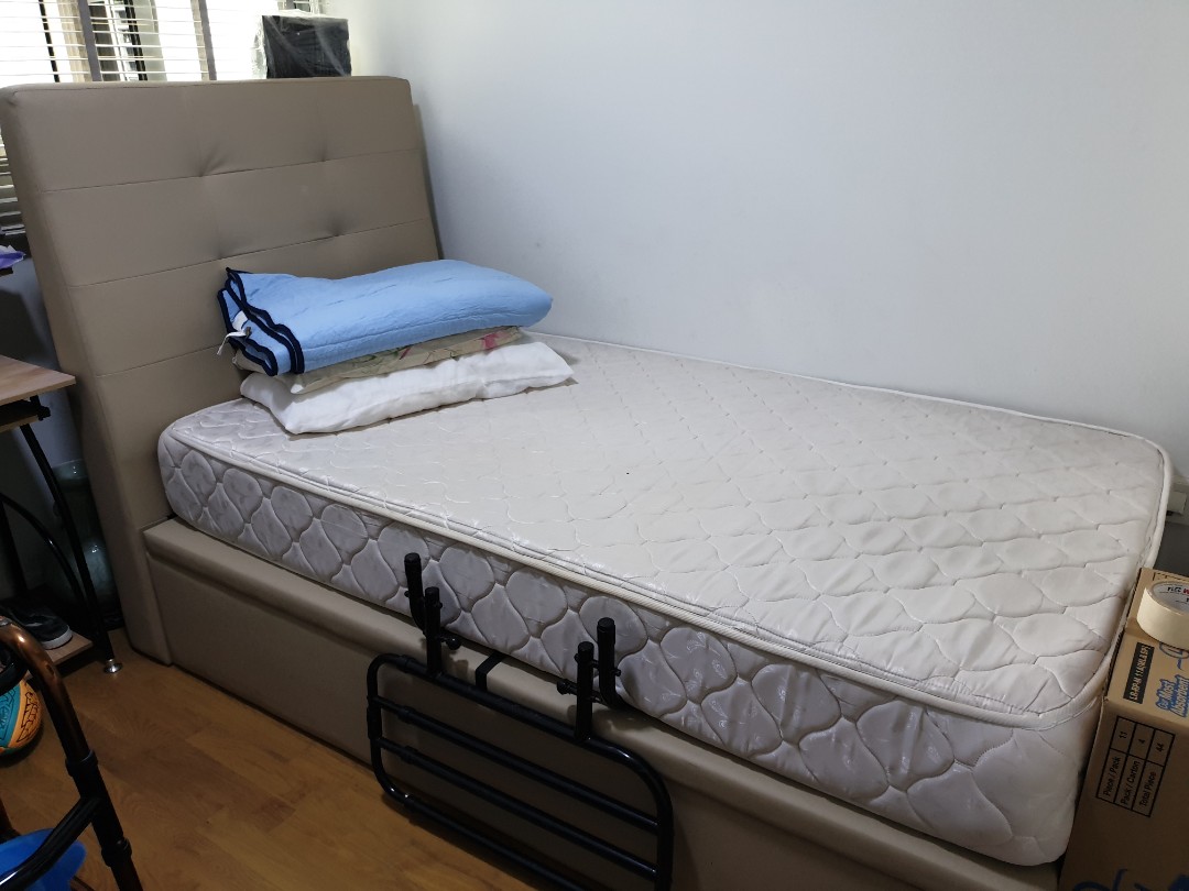 Super single storage bed, Furniture & Home Living, Furniture, Bed ...