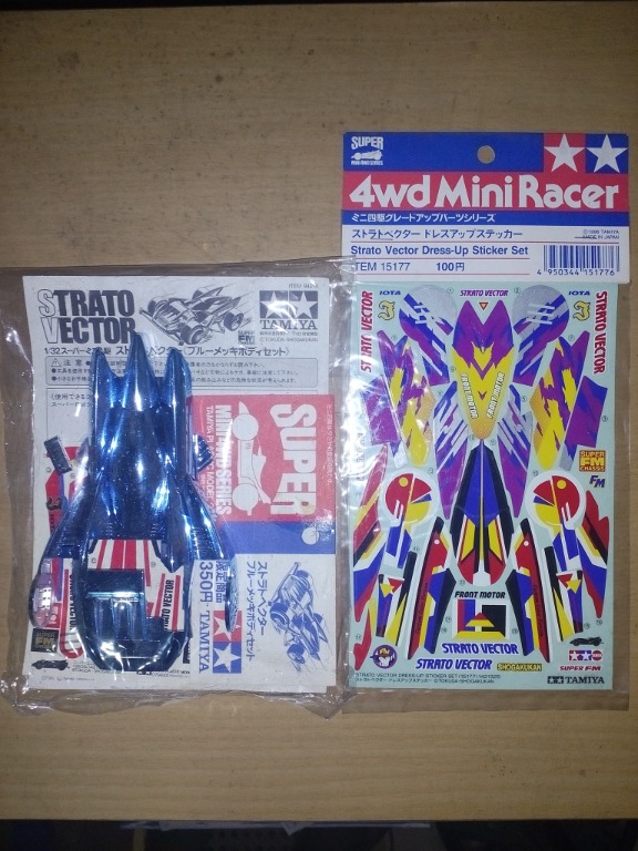 Tamiya Super Mini 4WD Series Strato Vector Blue Plated Body Set with ...