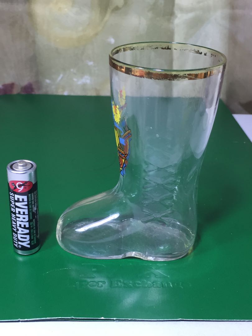 vintage 10cm Glass Boot Shoe Vase, Furniture & Home Living, Home Decor ...
