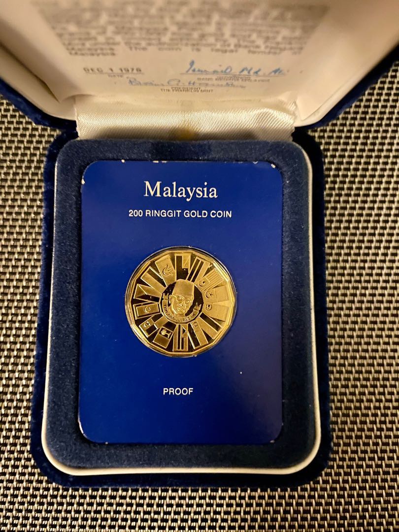 1976 Malaysia 200 Ringgit gold coin, Hobbies & Toys, Memorabilia ...