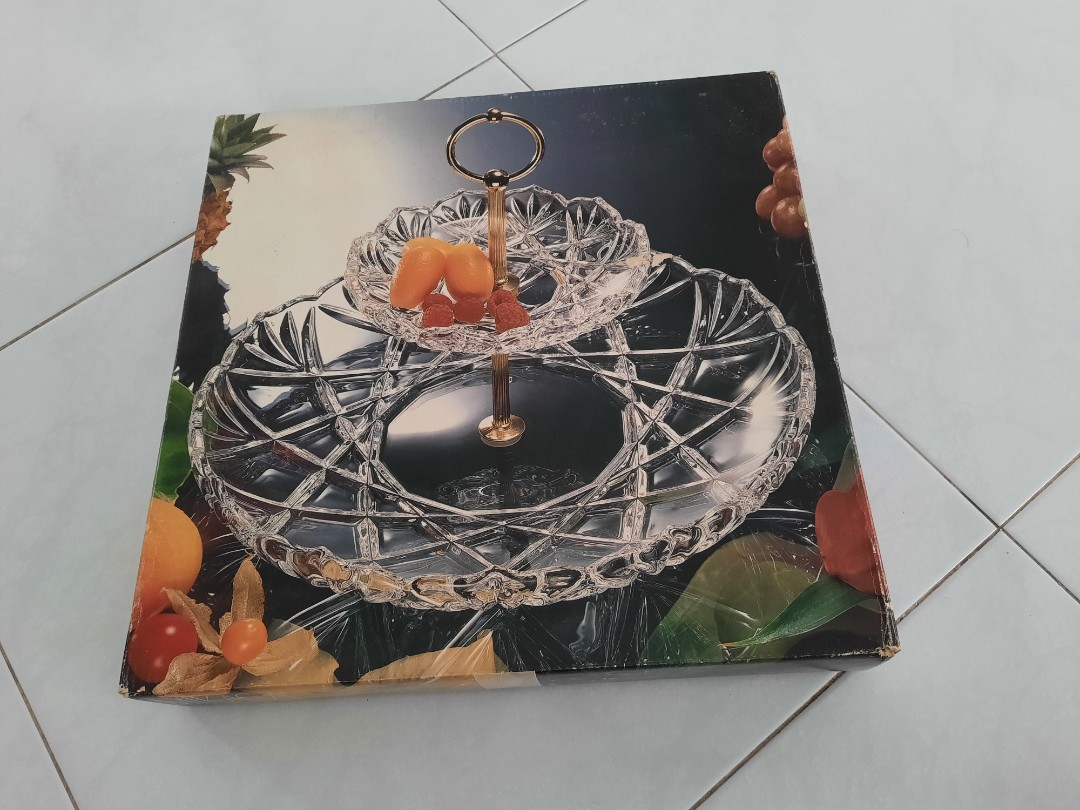 2 tier Cake Stands Crystal clear glass 2 tier Cake Stands, Furniture ...