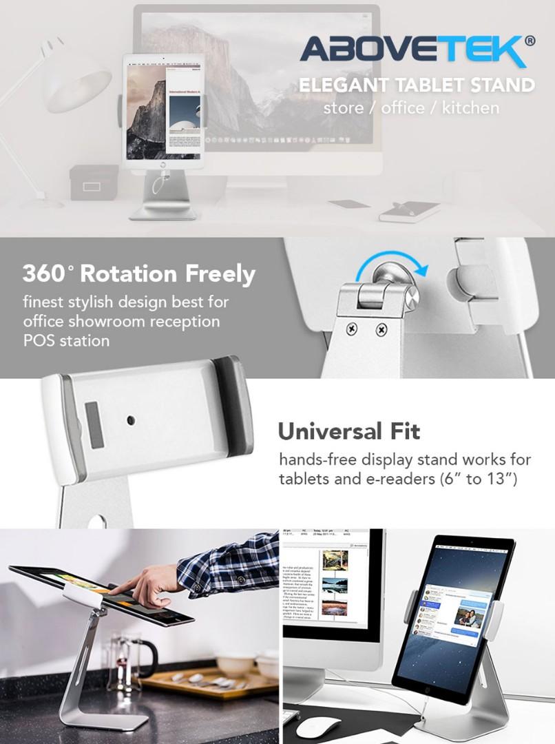 BNIB AboveTEK Elegant Tablet Stand, Aluminum iPad Stand Holder, Desktop ...
