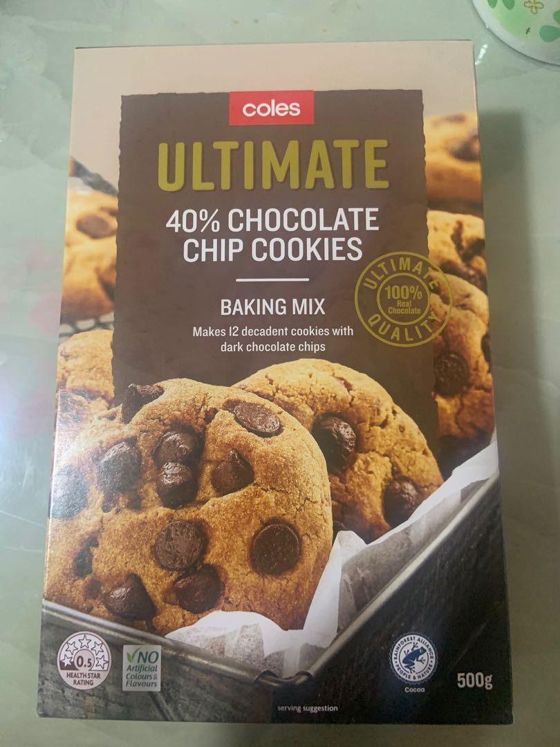 Coles Ultimate 40% Choc Chip Cookies (Baking Mix), Food & Drinks ...