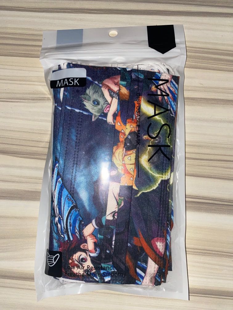 Demon Slayer Themed Mask, Health & Nutrition, Face Masks & Face Shields ...