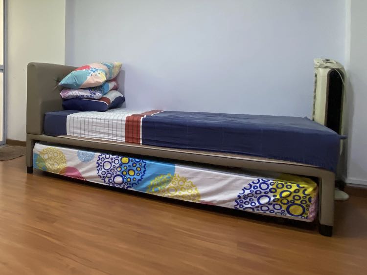 Four Star Double Bed with Slide Out, Furniture & Home Living, Furniture ...