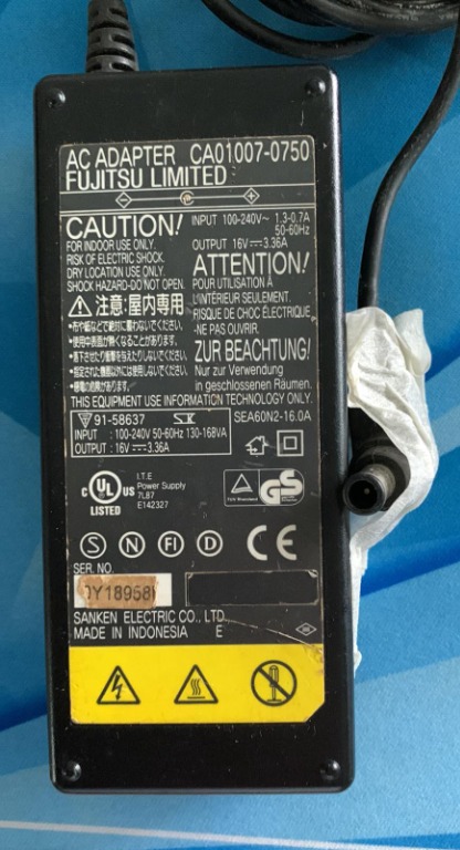 Fujitsu AC Adapter CA01007 0750, Computers & Tech, Parts & Accessories ...