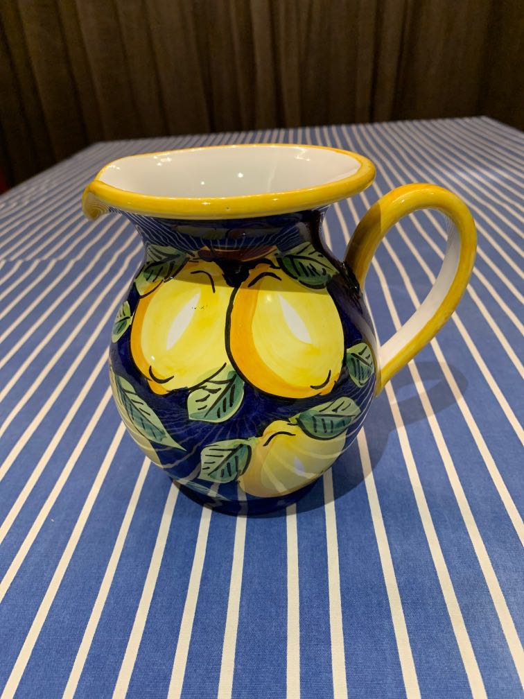 Hand Painted Italian Pitcher, Furniture & Home Living, Kitchenware ...