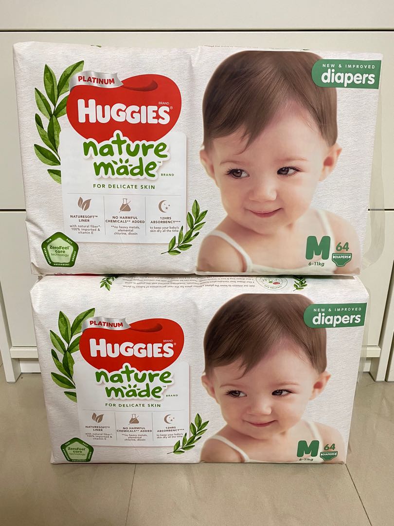 Huggies M Size Diapers (2 packs), Babies & Kids, Bathing & Changing ...