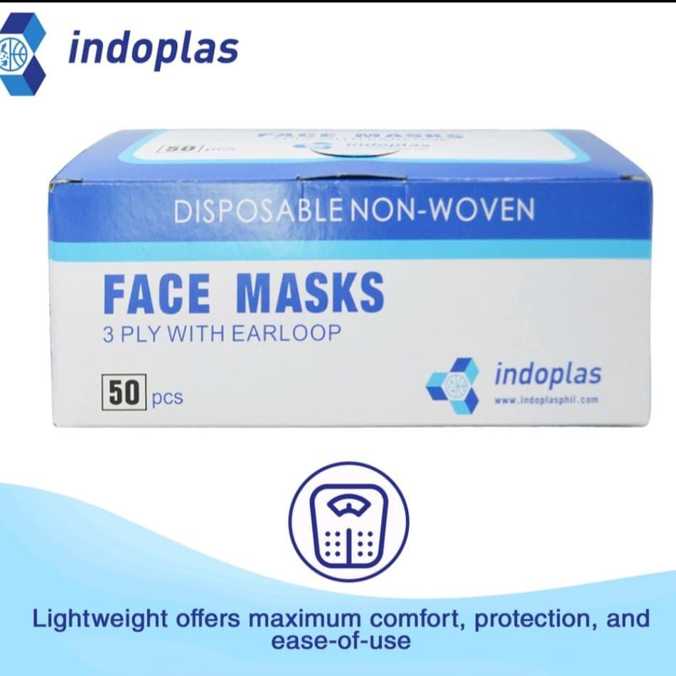 INDOPLAS Disposable Face Masks, Health & Nutrition, Face Masks & Face ...