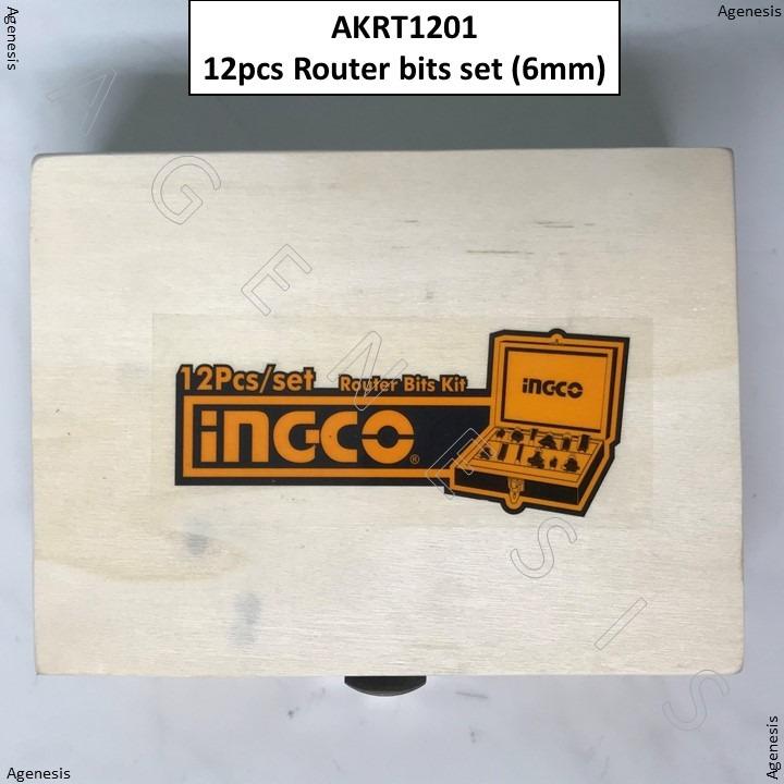 INGCO 12pcs Router Bits Set (6mm) AKRT1201, Furniture & Home Living ...