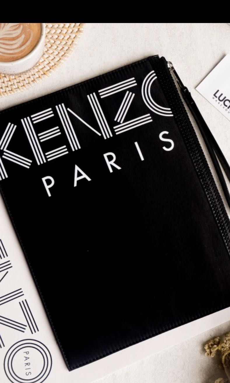 kenzo logo a4 clutch original, Fesyen Pria, Tas & Dompet , Dompet di Carousell