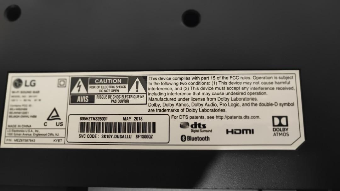 LG SK10Y Soundbar & SPK8W Sub Woofer, Audio, Soundbars, Speakers ...