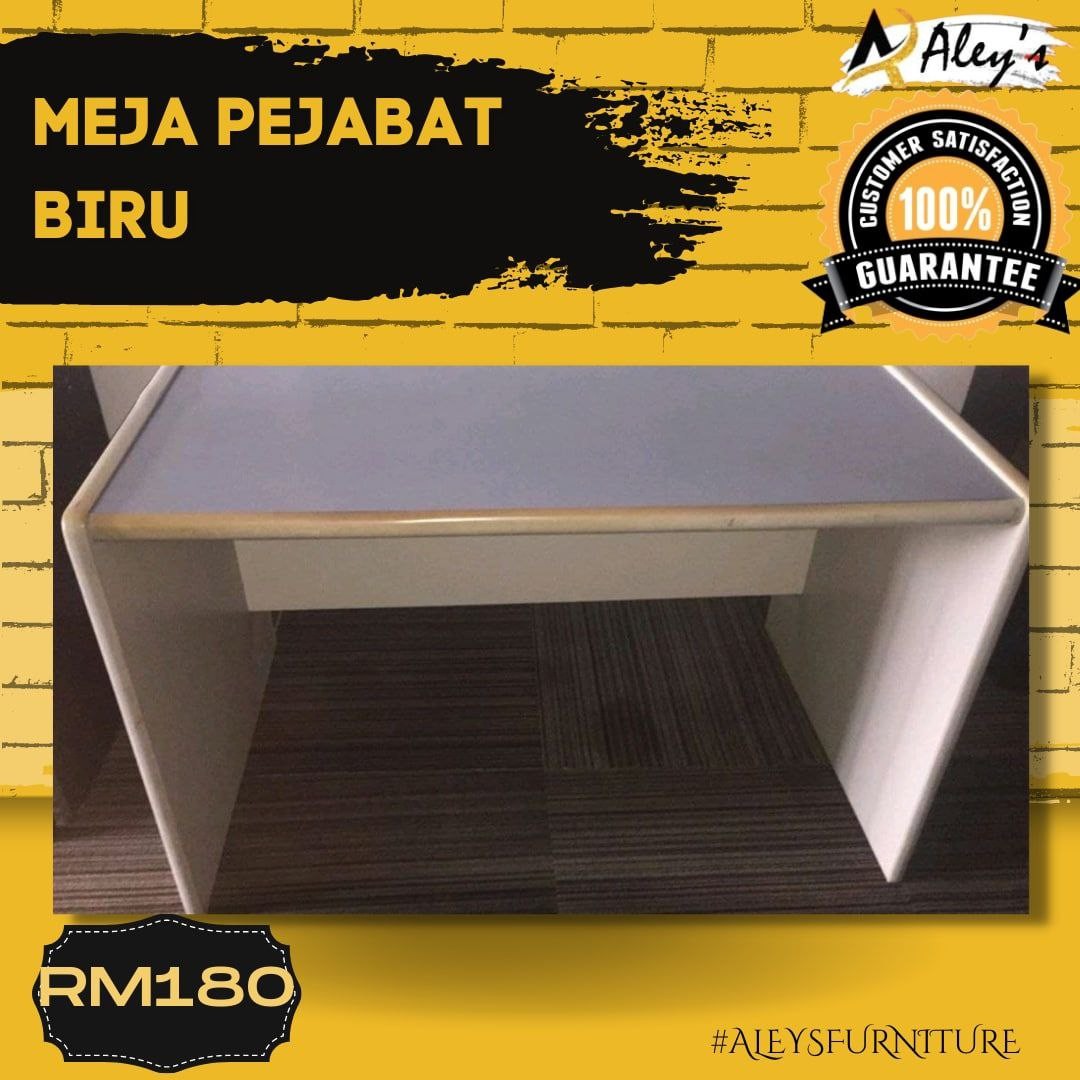 MEJA PEJABAT BIRU, Furniture & Home Living, Furniture, Tables & Sets on ...