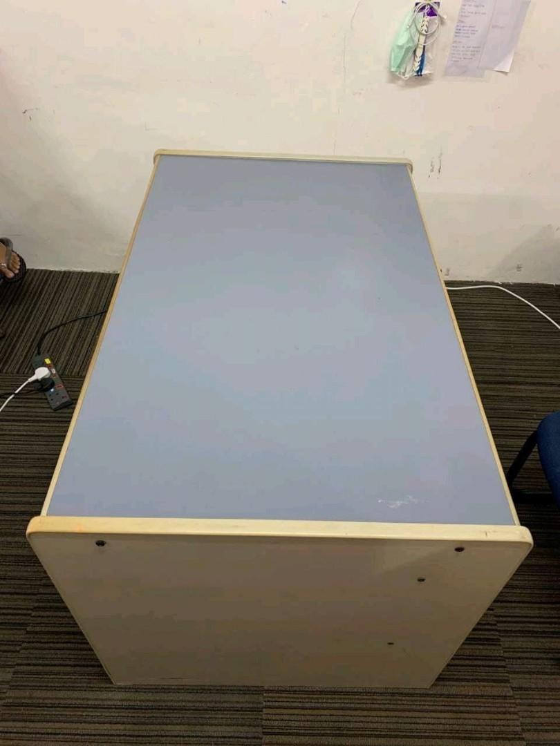 MEJA PEJABAT BIRU, Furniture & Home Living, Furniture, Tables & Sets on ...