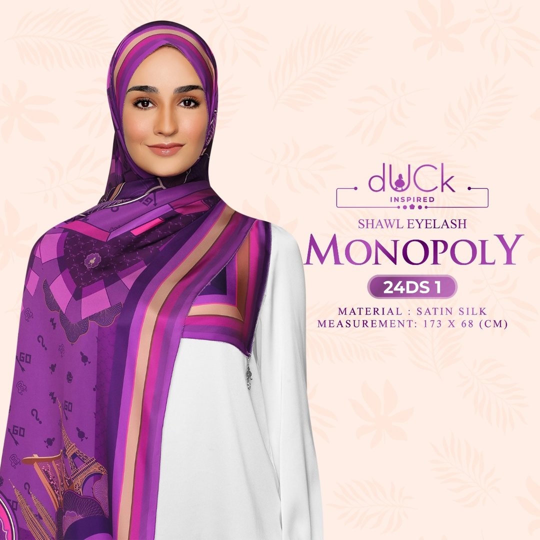 MONOPOLY dUCK SHAWL & SQUARE, Women's Fashion, Muslimah Fashion, Hijabs ...