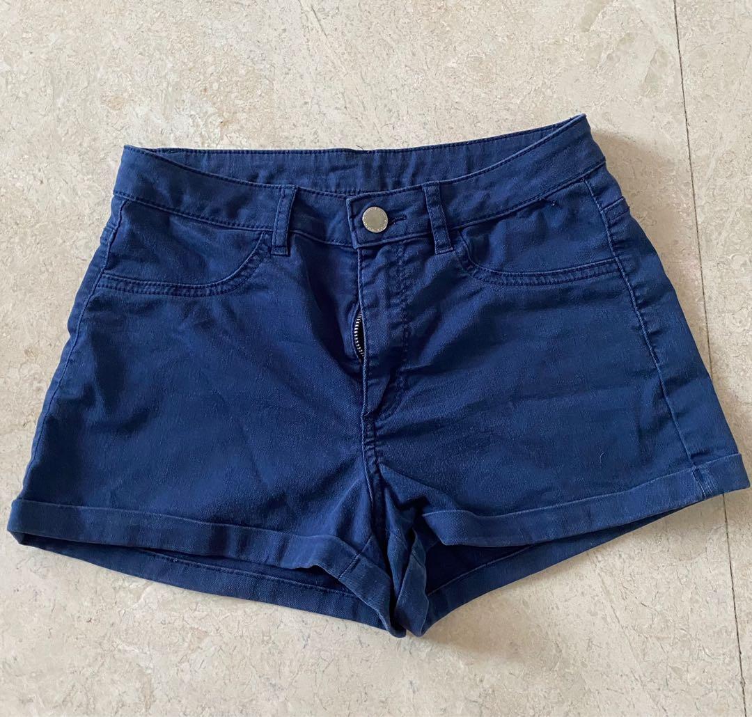 Navy blue shorts, Women's Fashion, Bottoms, Shorts on Carousell