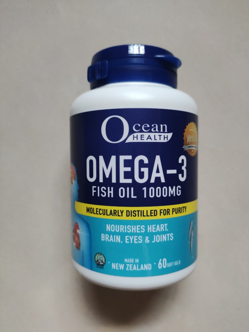 Ocean Health Omega-3 Fish oil 1000mg (60s), Health & Nutrition, Health ...