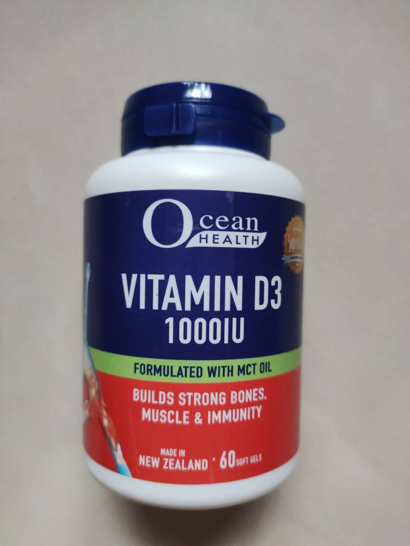 Ocean Health Vitamin D3 1000IU (60s), Health & Nutrition, Health ...